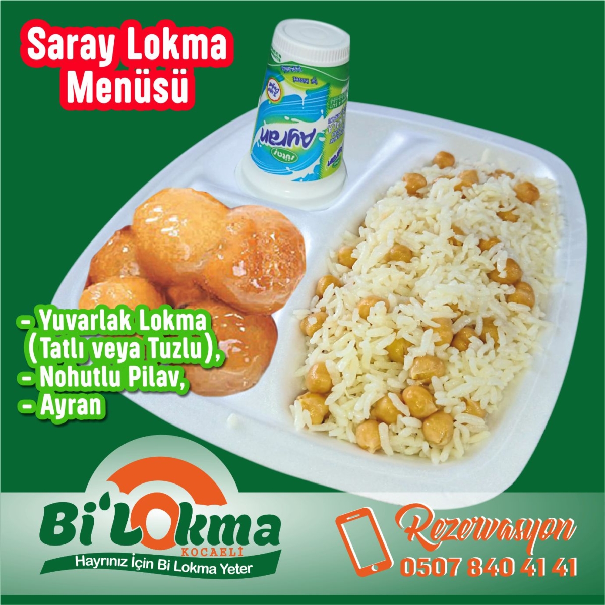 Lokma, Helva, Etli Pilav, Tavuklu Pilav - Bi Lokma Kocaeli